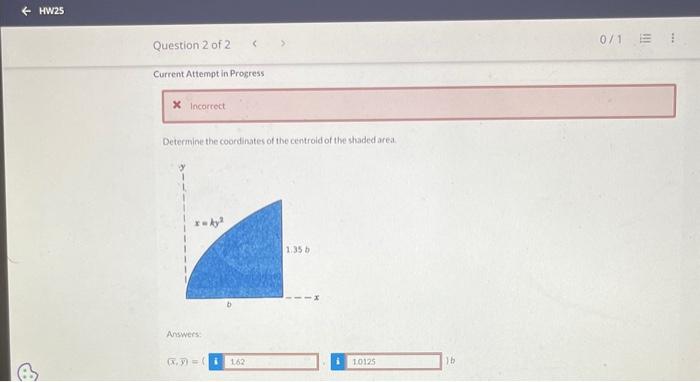 Solved Determine the coordinates of the centroid of the | Chegg.com