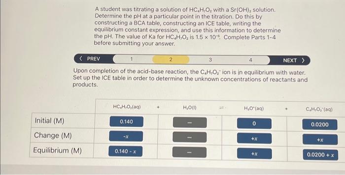 Solved A student was titrating a solution of HC4H7O2 with a | Chegg.com