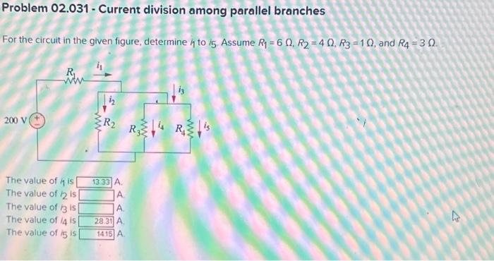 Solved Problem 02.031 - Current division among parallel | Chegg.com