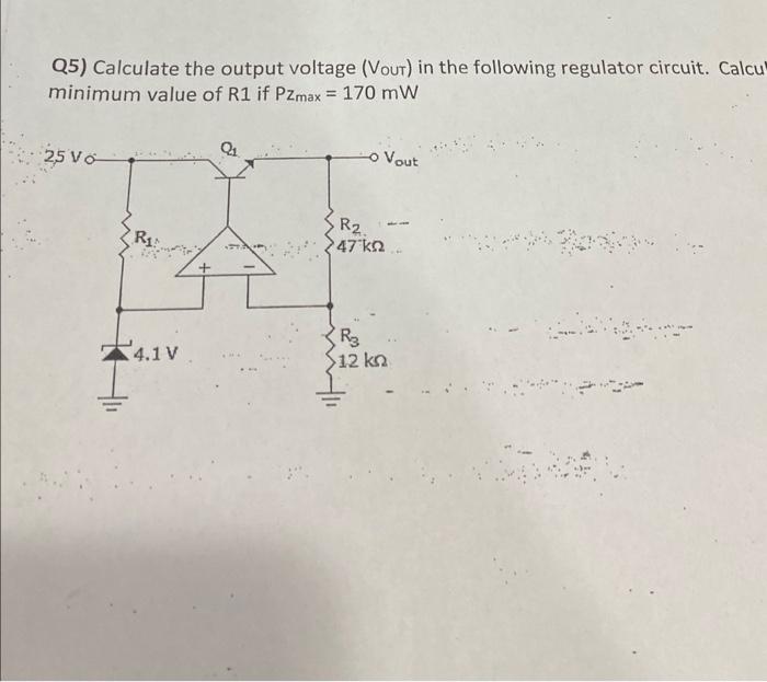 Solved Q5) Calculate the output voltage (Vour) in the | Chegg.com