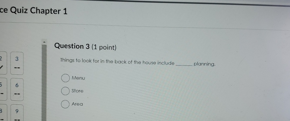 Solved ce Quiz Chapter 1Question 3 (1 point)3Things to look | Chegg.com Solved ce Quiz Chapter 1Question 3 (1 point)3Things to look | Chegg.com