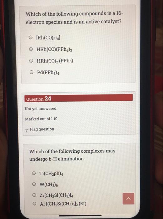 Solved Which of the following compounds is a 16- electron | Chegg.com