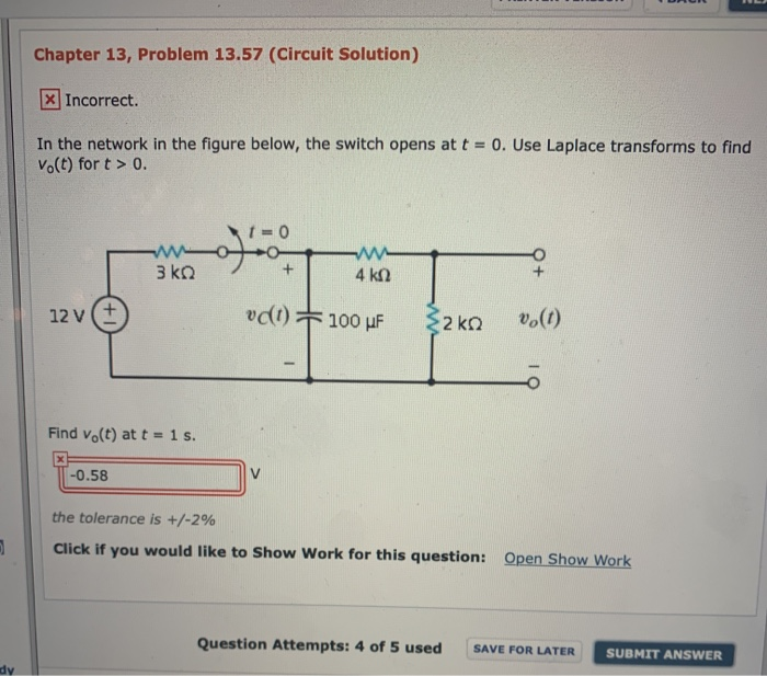 Solved Chapter 13, Problem 13.57 (Circuit Solution) X | Chegg.com
