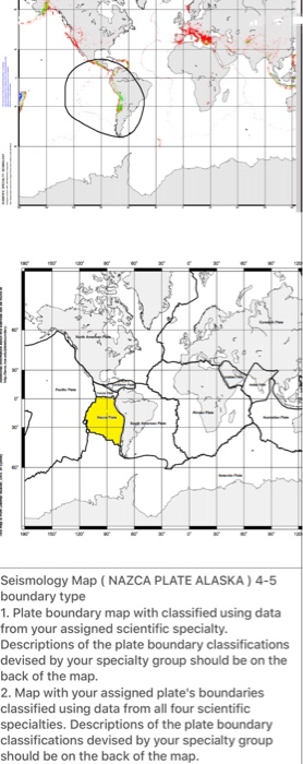 Solved Seismology Map (NAZCA PLATE ALASKA) 4-5 boundary type | Chegg.com