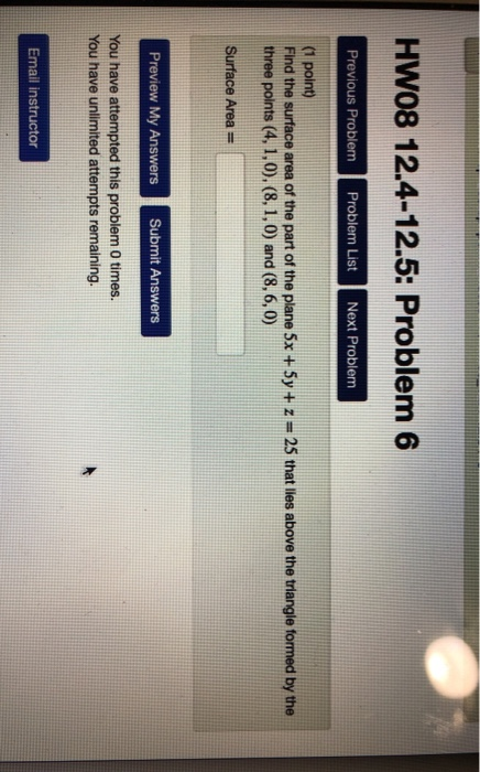 Solved HW08 12.4-12.5: Problem 6 Previous Problem Problem | Chegg.com Solved HW08 12.4-12.5: Problem 6 Previous Problem Problem | Chegg.com
