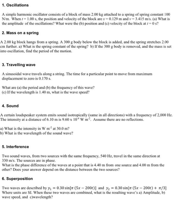 Solved A simple harmonic oscillator consists of a block of | Chegg.com