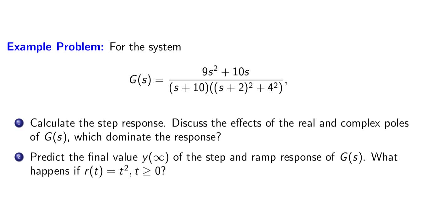 Solved Example Problem: For the | Chegg.com