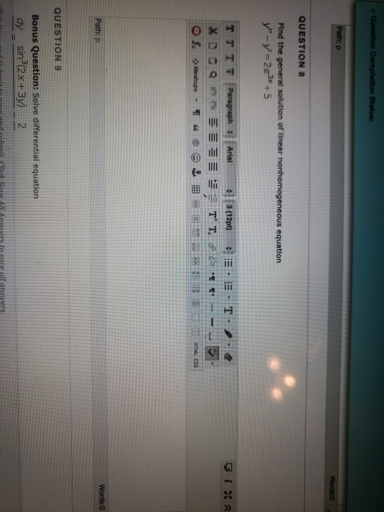Solved Question Completion Status: Path:p Words: QUESTION 8 | Chegg.com