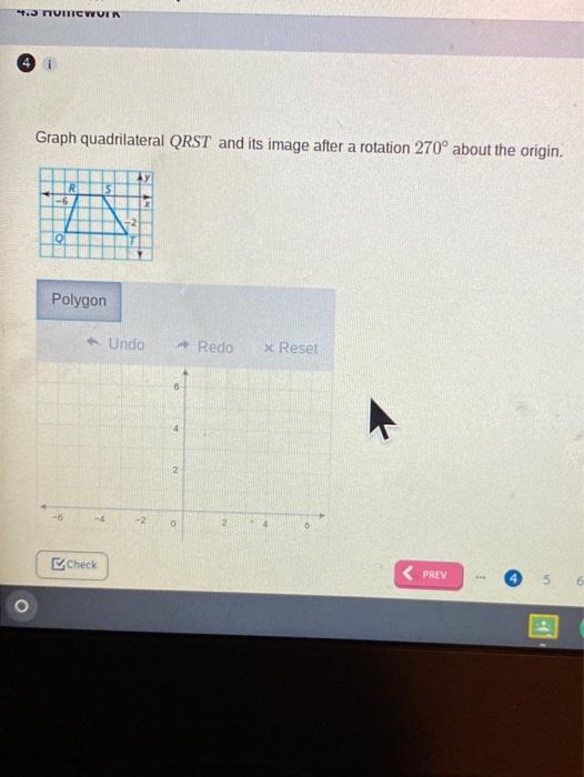 Solved Η. ΠΟΙΙευΙΝ Graph quadrilateral QRST and its image | Chegg.com