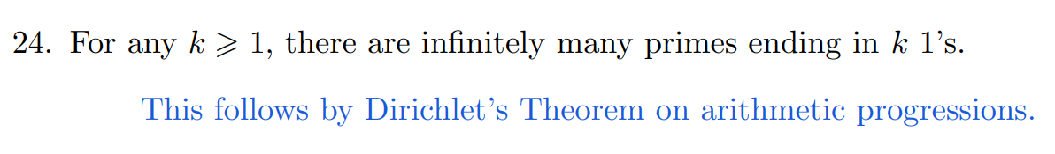 Solved For any k≥1, ﻿there are infinitely many primes ending | Chegg.com