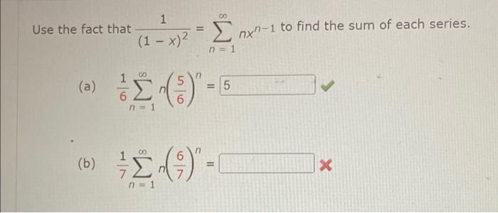 Solved 1 ο Use the fact that (1 – χ)2 = Σ nxn-1 to find the | Chegg.com