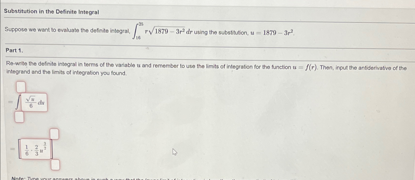 Solved Substitution in the Definite IntegralSuppose we want | Chegg.com