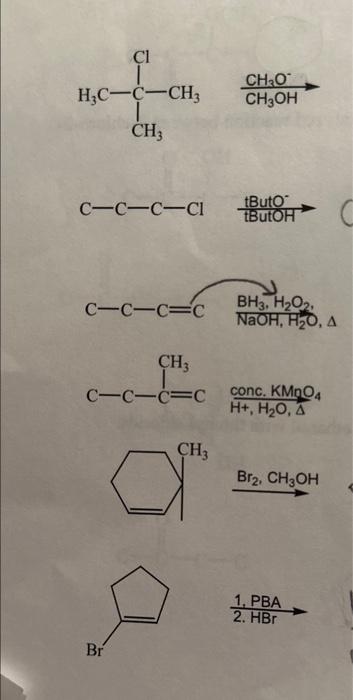 Solved Cl | H3C-C-CH3 CH3 C-C-C-Cl C-CICIC CH3 c-c-c-c Br | Chegg.com