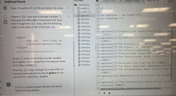 Solved Create A For Loop With A Counter Variable I That Goes 
