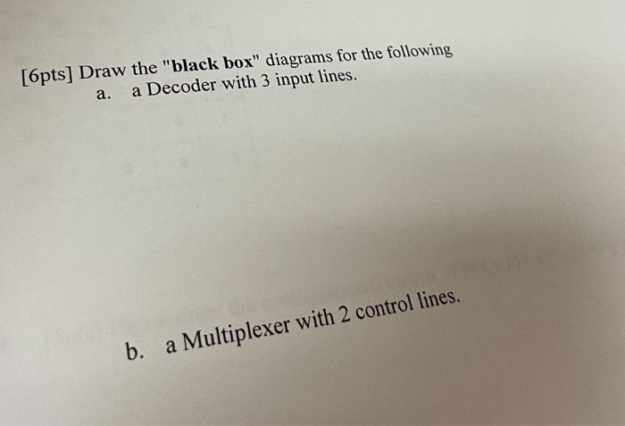 Solved [6pts] Draw the "black box" diagrams for the | Chegg.com