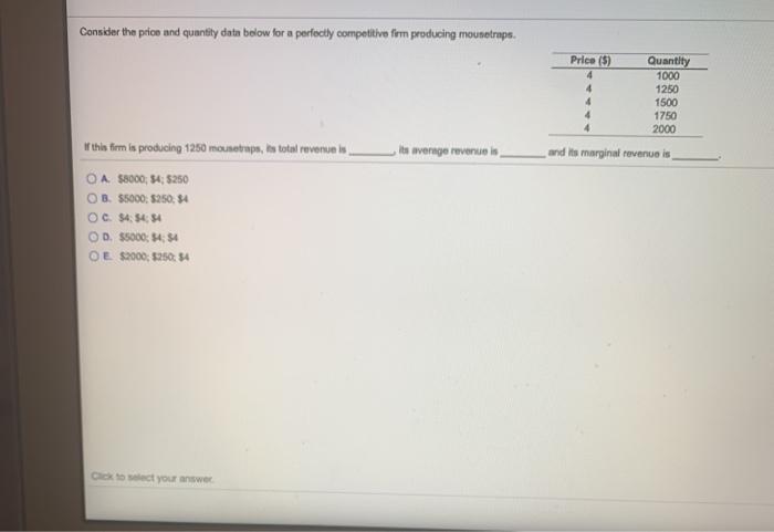Solved Consider the price and quantity data below for a | Chegg.com