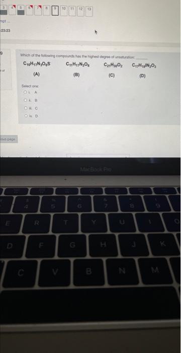 Solved C10H17 N3OS6 C11H1+N3O3 C24H3O2 (A) (B): (C) (D) | Chegg.com