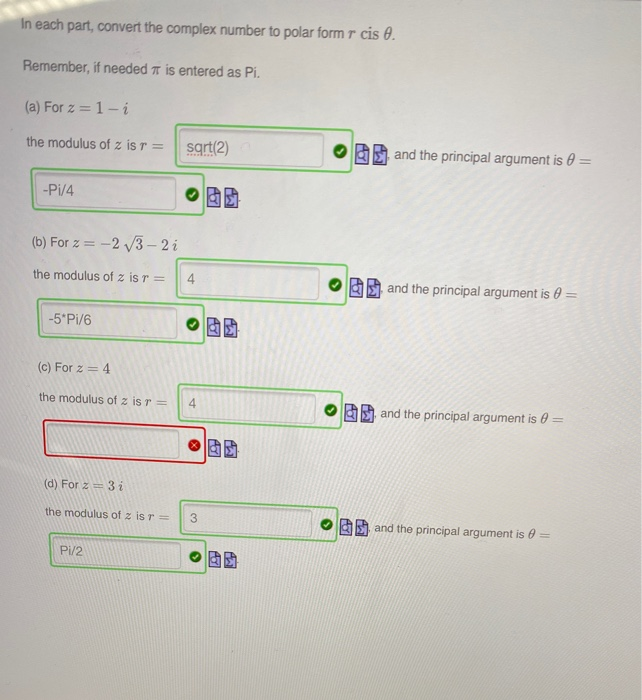 Solved In each part, convert the complex number to polar | Chegg.com