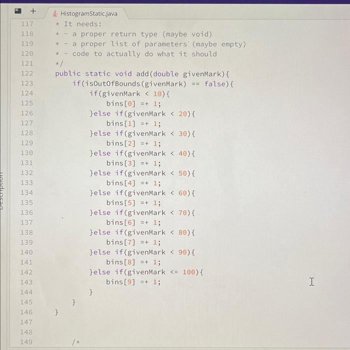 Solved Task We've provided the skeleton of a class that can | Chegg.com