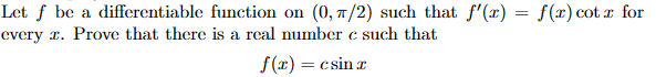 Solved Real Analysis: Let f ﻿be a differentiable function on | Chegg.com