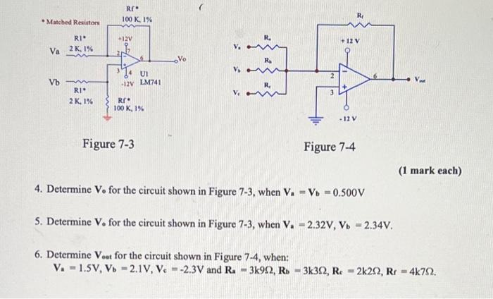 Solved Figure 7-3 Figure 7-4 (1 mark each) 4. Determine V∙ | Chegg.com Solved Figure 7-3 Figure 7-4 (1 mark each) 4. Determine V∙ | Chegg.com