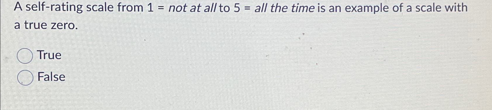 Solved A self-rating scale from 1= ﻿not at all to 5= ﻿all | Chegg.com