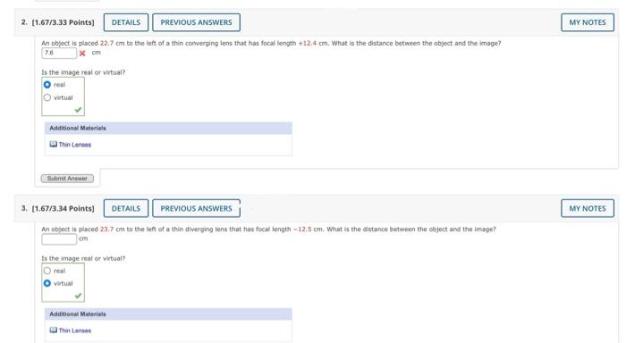Solved An oblect is placed 22,7 cm to the left of a thin | Chegg.com