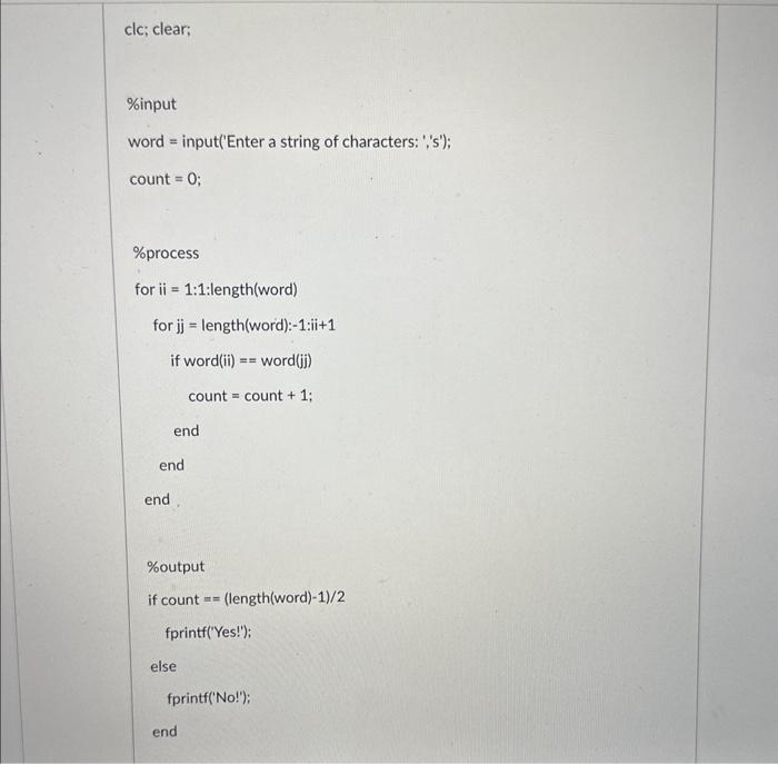 Solved needs to be matlab coding, bottom code only works for | Chegg.com