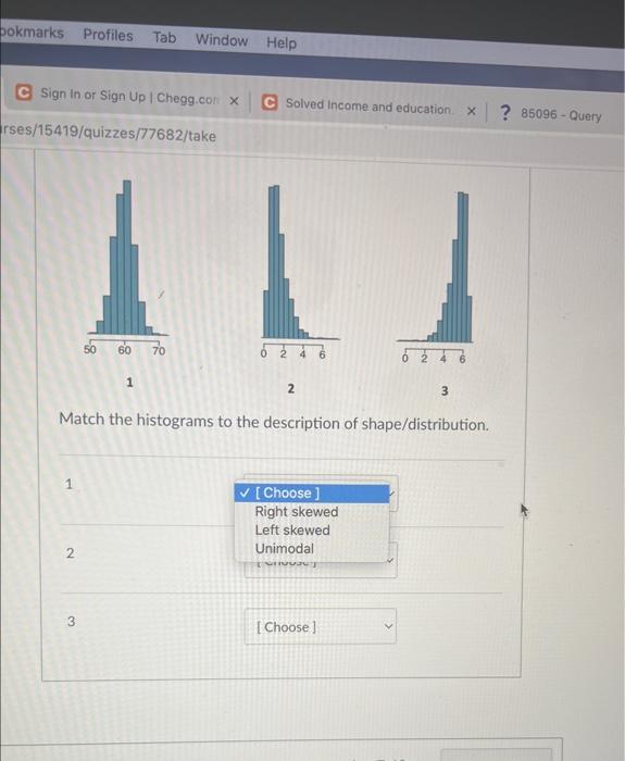 Solved Match the histograms to the description of | Chegg.com