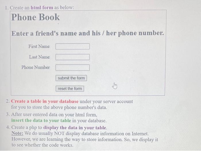 Solved Phone Book Enter a friend's name and his / her phone | Chegg.com
