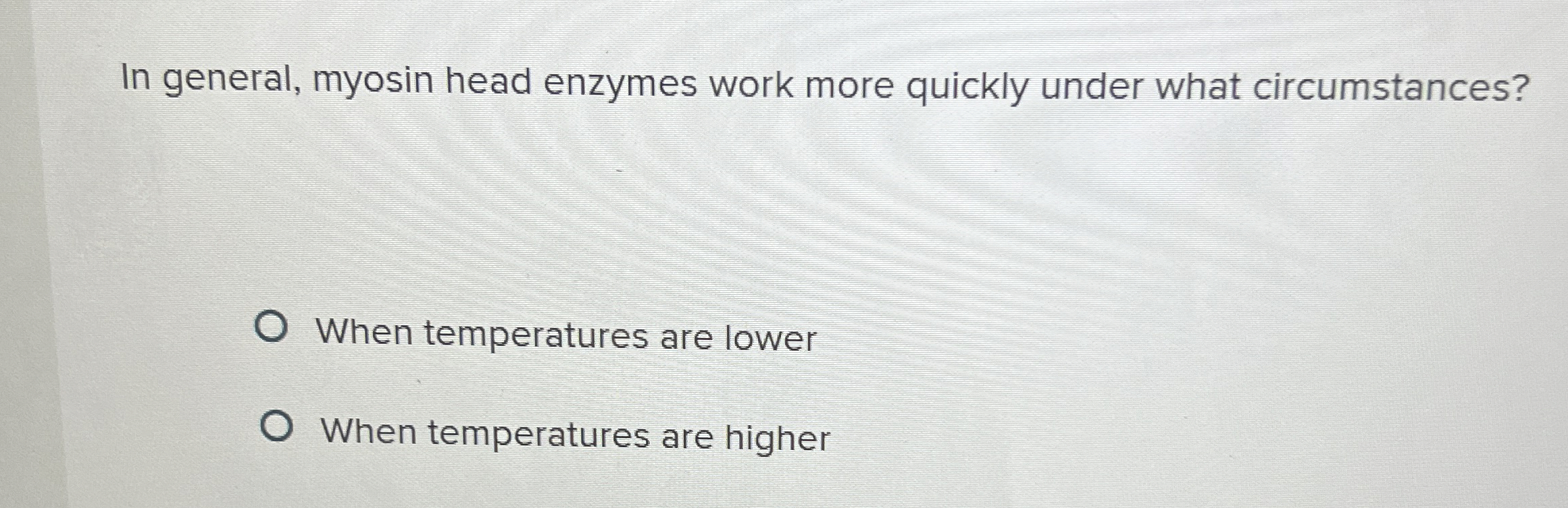 Solved In general, myosin head enzymes work more quickly | Chegg.com