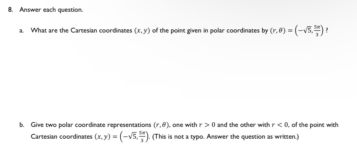Solved Answer each question.a. ﻿What are the Cartesian | Chegg.com
