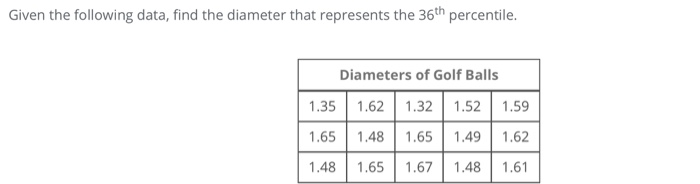 Solved Given the following data, find the diameter that | Chegg.com