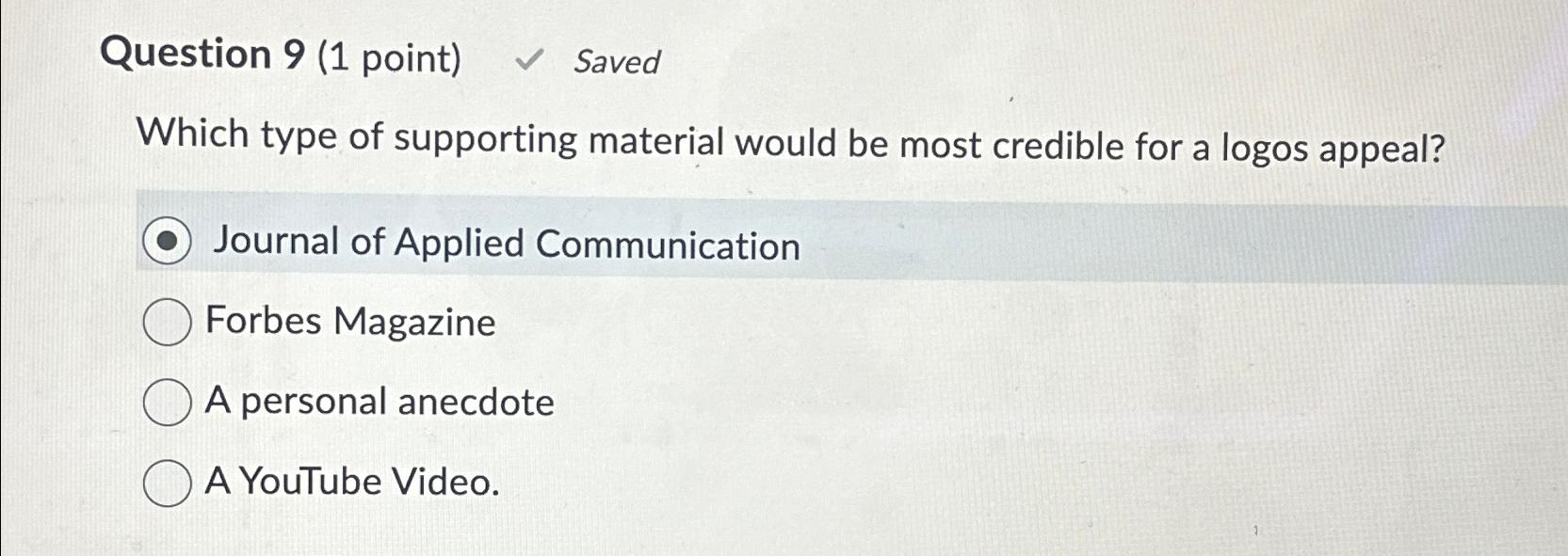 Solved Question 9 (1 ﻿point) ﻿SavedWhich type of supporting | Chegg.com