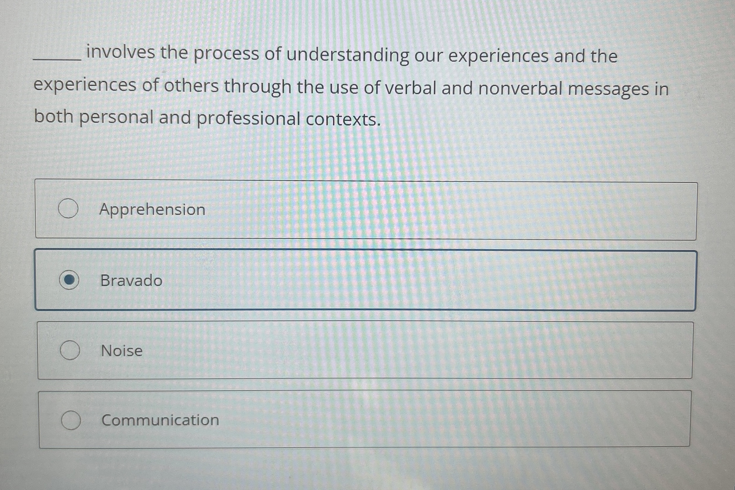 Solved involves the process of understanding our experiences | Chegg.com