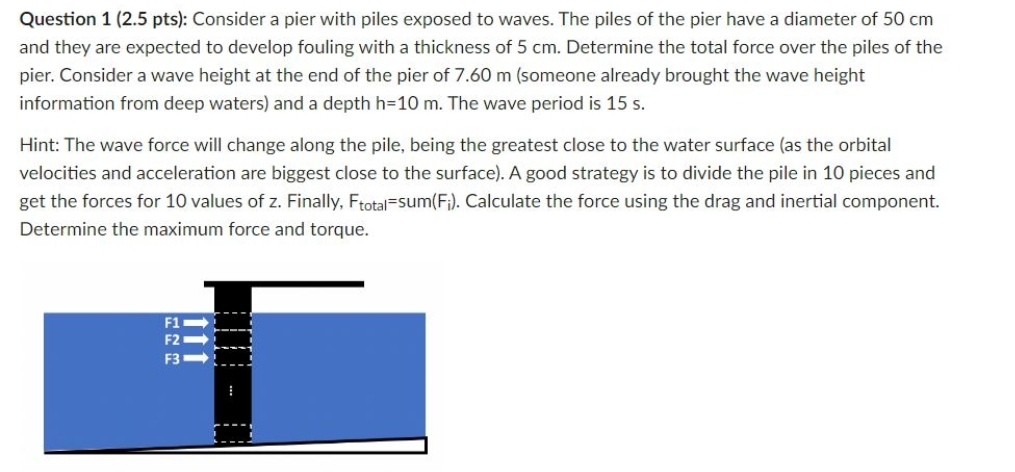 Solved Question 1 (2.5 ﻿pts): Consider a pier with piles | Chegg.com