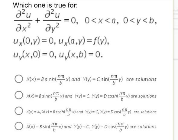 Solved If u(x,t)=∑n=1∞[Ancos(nct)+Bnsin(nct)]sin(nx) is the | Chegg.com