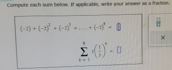 Solved Compute each sum below. If applicable, write your | Chegg.com