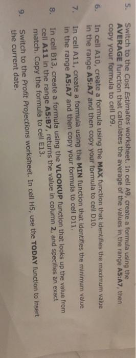 Solved Use the values in the range A7:A8 to extend the list | Chegg.com