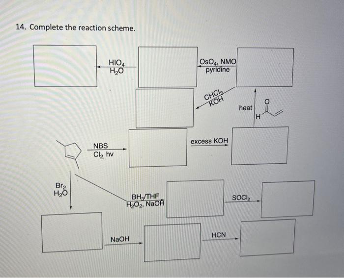 Solved 14. Complete the reaction scheme. | Chegg.com