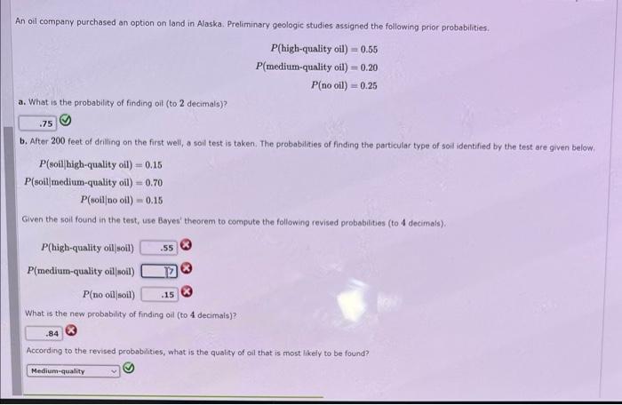 Solved An oil company purchased an option on land in. | Chegg.com