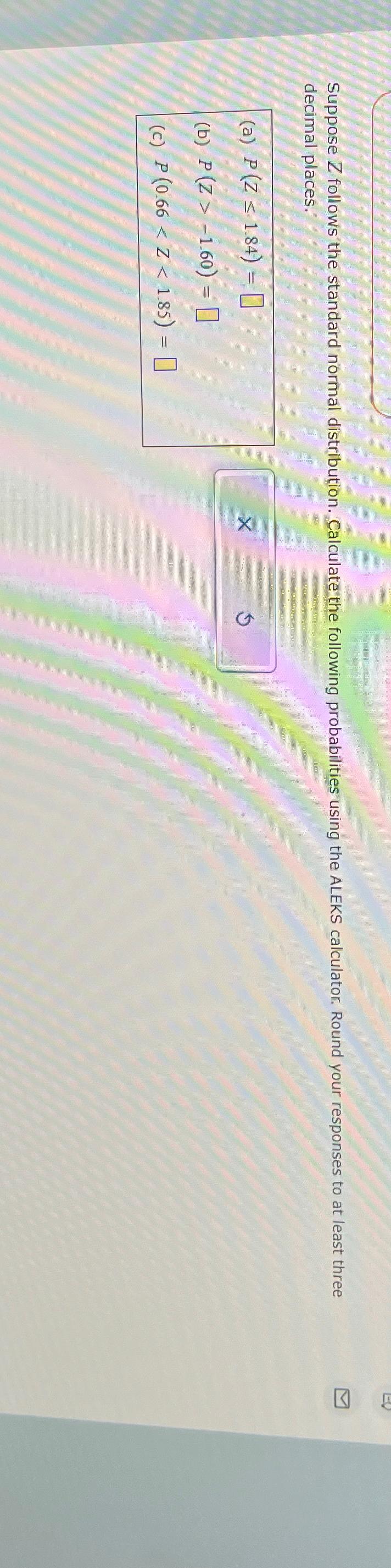 Solved Suppose Z ﻿follows the standard normal distribution. | Chegg.com