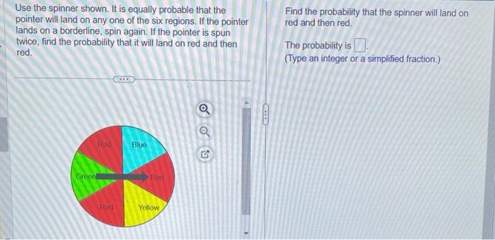 Solved Use the spinner shown. It is equally probable that | Chegg.com