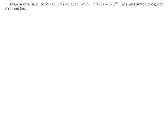 Solved Draw the labeled level curves for the function f(x, | Chegg.com