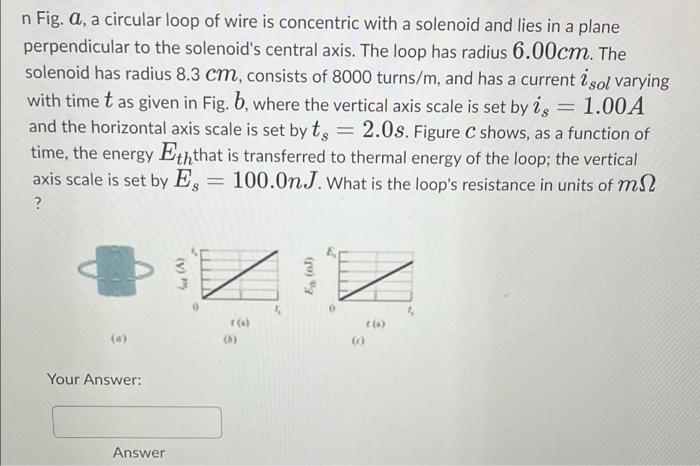 Solved n Fig. a, a circular loop of wire is concentric with | Chegg.com