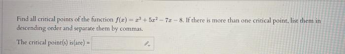 Solved Find all critical points of the function | Chegg.com