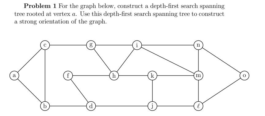 Solved Problem 1 For the graph below, construct a | Chegg.com