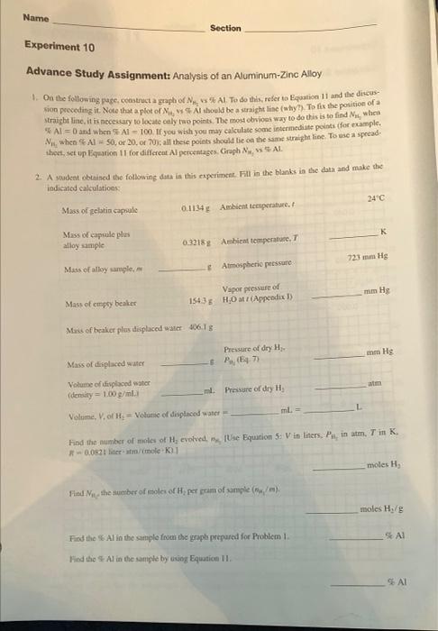Advance Study Assignment: Analysis of an | Chegg.com