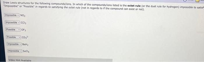Solved Draw Lewis structures for the following | Chegg.com