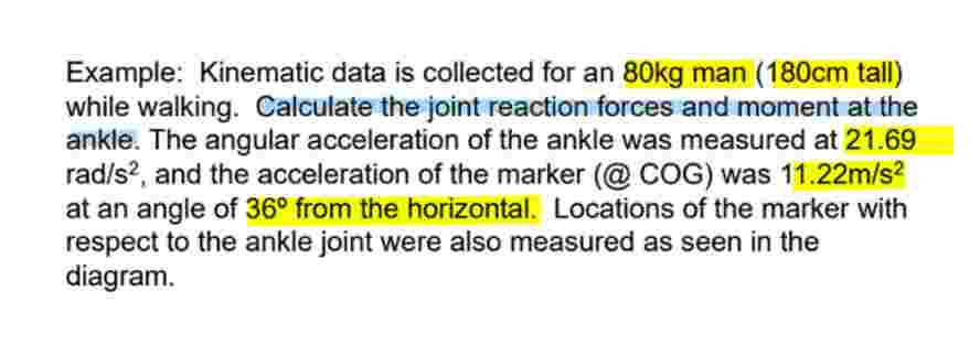 Solved Example: Kinematic data is collected for an 80 ﻿kg | Chegg.com